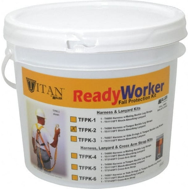 Miller 310 Lb. Capacity, General Use Fall Protection Kit Back D Ring, 6 ...