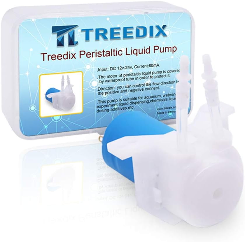 Treedix Peristaltic Liquid Pump 12-24V DC Dosing Pump Hose Pump Dosing ...