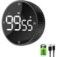 LIDUI-Rechargeable Magnetic Kitchen Timer, LED Countdown/Count-Up Timer, Supports USB-C Charging ...
