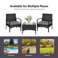 Patiojoy 3 PCS Patio Rattan Cushioned Chair Side Table Set Bistro Set ...