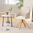 Modern Swivel Accent Chair for Living Room, Wood Desk Chair with Arms ...