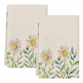 Retro Flower Kitchen Towels Set of 2, Daisy Floral Country Garden Plant ...
