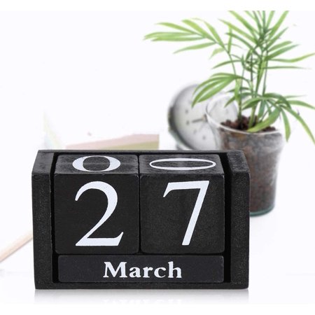 Wood Calendar, European Perpetual Calendar Block Desktop Block DIY ...