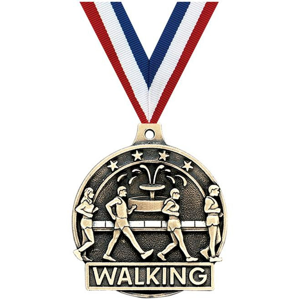 Walking Medals, 2" Gold Diecast Walking Medal Award 10 Pack - Walmart ...