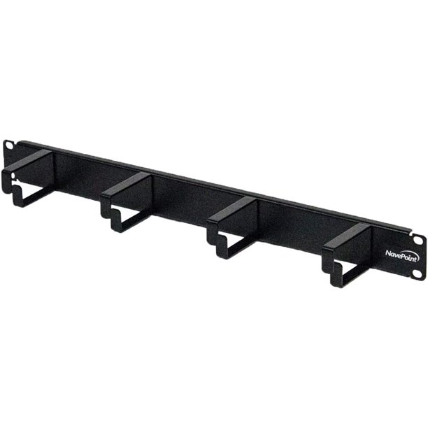 1U Horizontal 19-Inch Rack Mount Cable Management Panel with 4 D-Rings ...