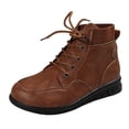 AUDeals Unisex Vintage Leather Ankle Boots Cam Moc Toe Chukka Lace Up ...