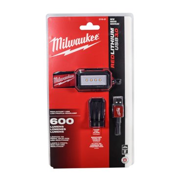 Milwaukee 2111-21 475-Lumen LED Rechargeable Hard Hat Headlamp ...