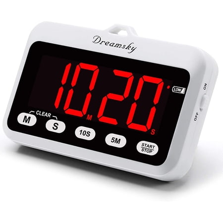 DreamSky Digital Kitchen Timer with Large Red LED Display, Count Up ...