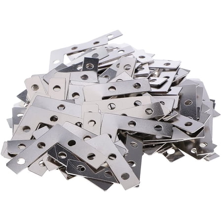 100 Pieces Metal L Shape Corner Brace Plate Flat Angle Bracket Picture ...
