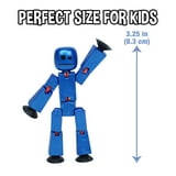 ZING StikBot Dual Pack, 2 Posable StikBots Red Orange and Metal Blue ...