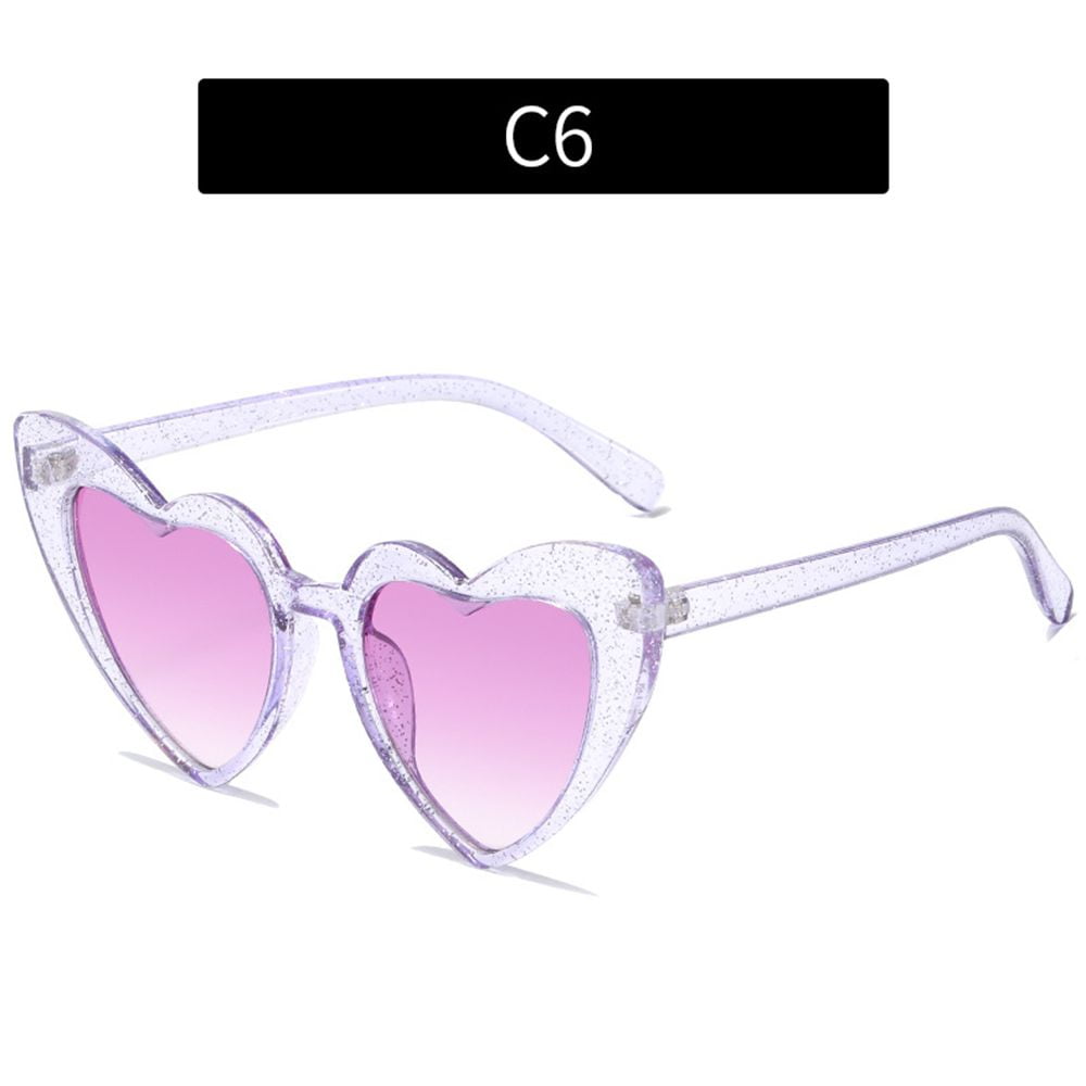 Retro Clout Goggle Fashion Love Heart Sunglasses UV400 Protection ...