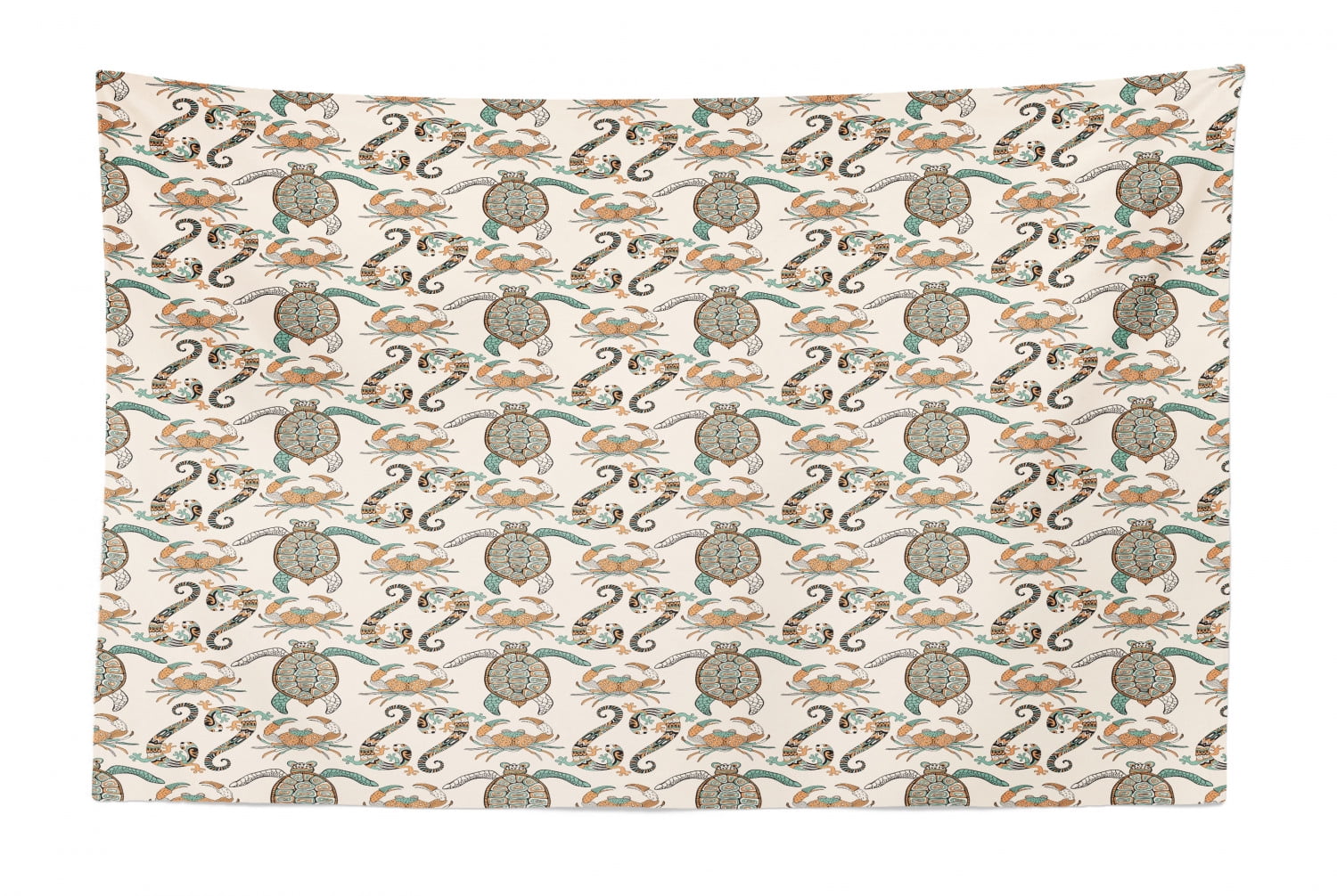 Ethnic Tapestry, Illustration of Traditional Turtle with Geometric ...