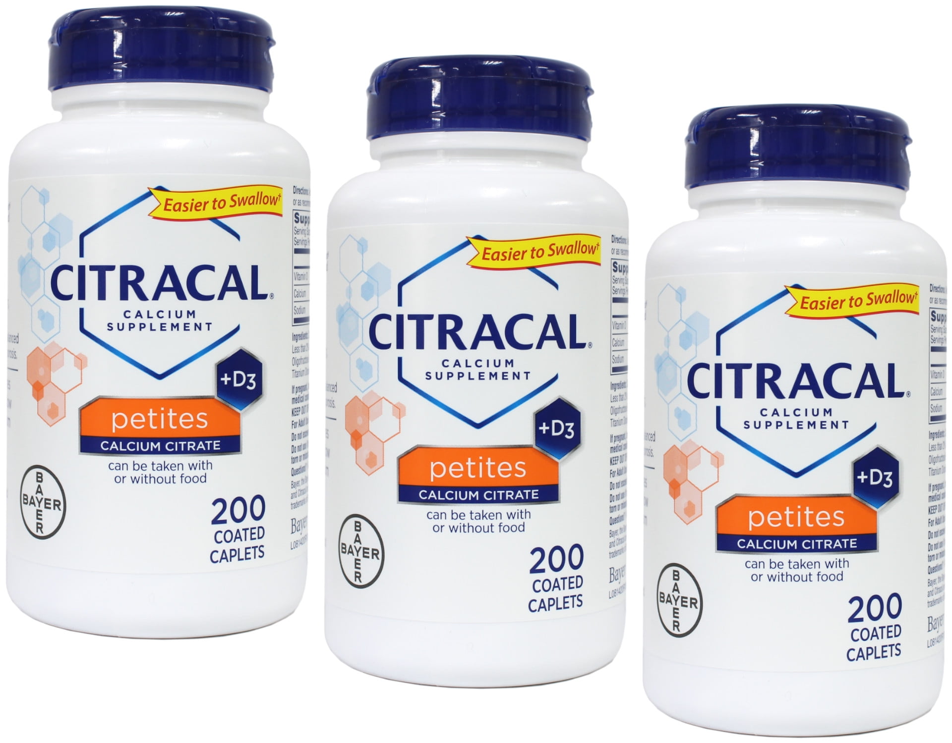 Citracal Petites with Vitamin D3 Tablets, 200 CT (Pack of 3) - Walmart.com