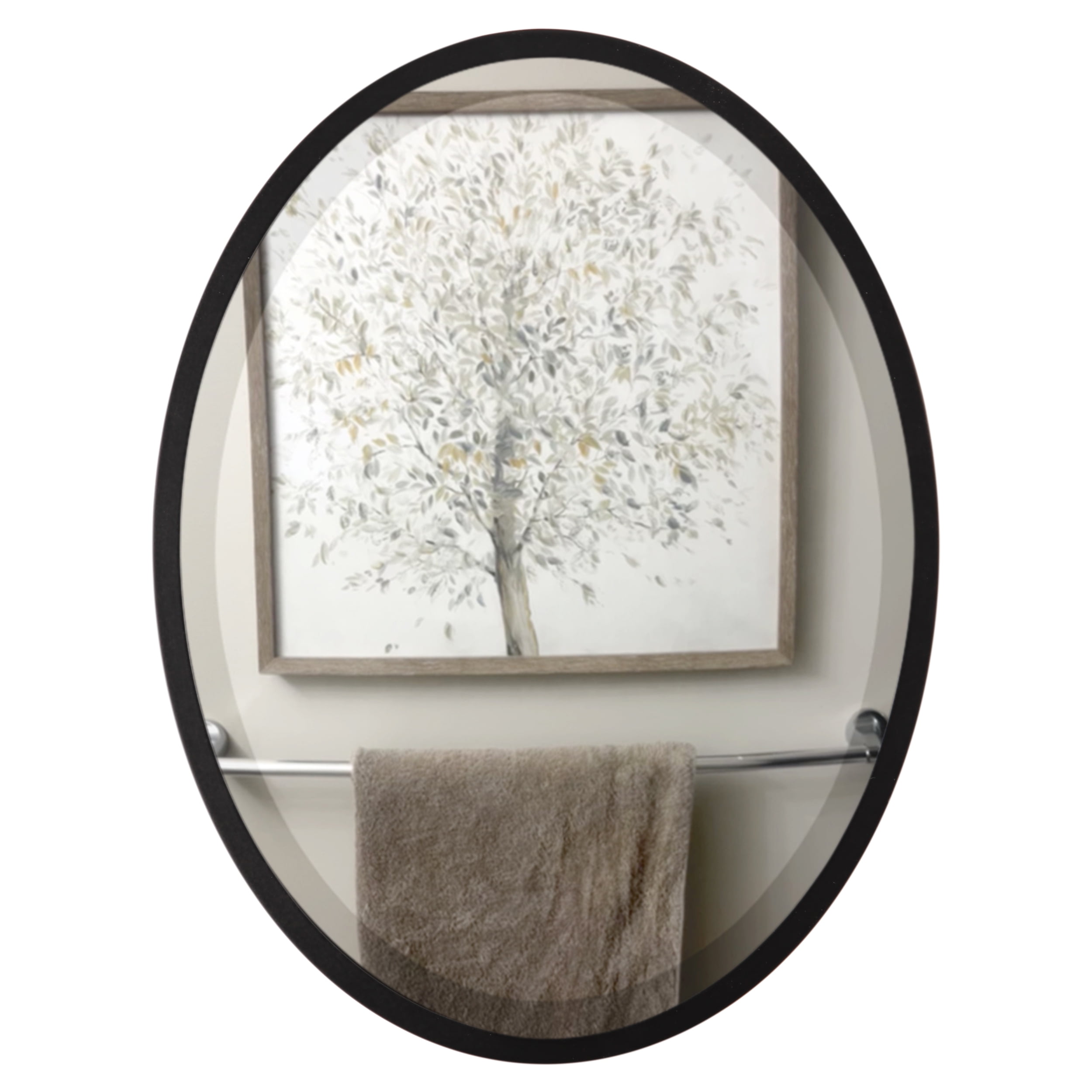 OVALCREST - London Framed Oval Mirror - Matte Black 21 1/8" x 31 1/8 ...