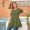 LARACE Super Soft Plus Size Blouse for Women, Short Sleeve Casual Tunic ...