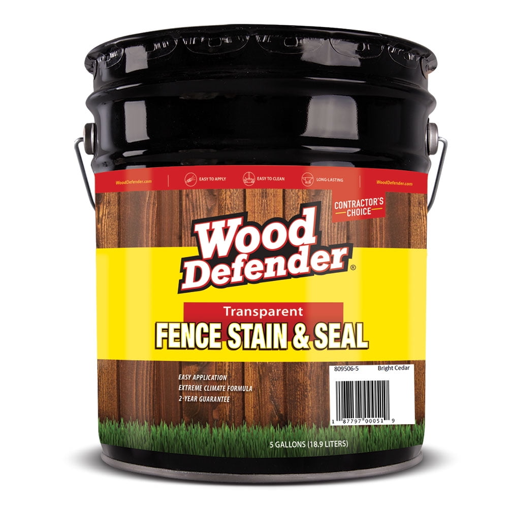 Wood Defender Transparent Fence Stain BRIGHT CEDAR 5-gallon - Walmart.com