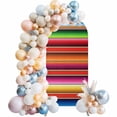 Abstract Arch Backdrop Cover 5 FT, Colorful Mexican Stripe Pattern Red ...