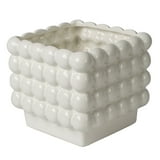 Mainstays 6”D x 5.7”H Square Ceramic Dot Planter White Indoor Plant Pot ...