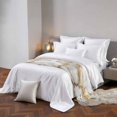 Abstract Art Bed Runner Scarf, White Marble Pattern Gold Crack Rock ...