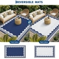 5' x 8' Scalloped Edge Outdoor Rug, Waterproof Reversible Plastic Straw ...