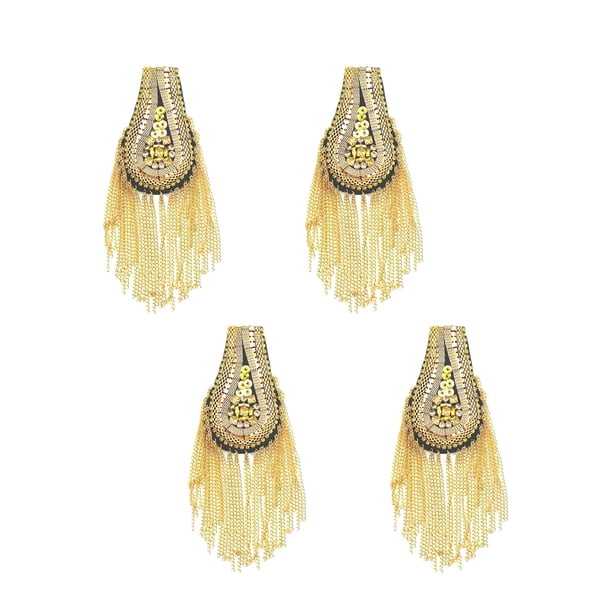 STARTIST 4 Pieces Metal Tassel Link Chain Epaulet Fashion for Festival ...