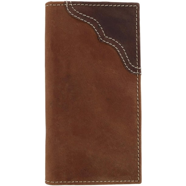 Wrangler Leather Checkbook Cover Pocket Secretary Wallet (Men ...