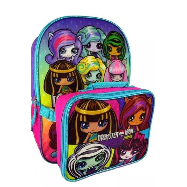 Monster High Minis Large Backpack Lunch Bag Set - Walmart.com