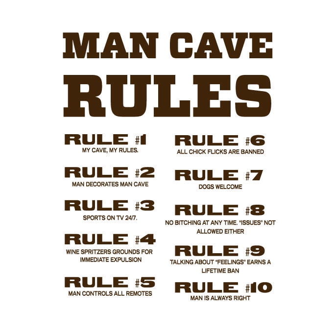 Man Cave Rules Vinyl Graphic - Medium - Brown - Walmart.com