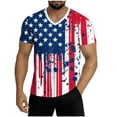 BRGZLK Independence Day Printed Short Sleeve V Neck T-Shirt For Men ...
