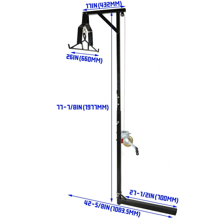 Deer Cleaning Hoist VEVOR Hitch Deer Hoist With Lifting System Platform ...