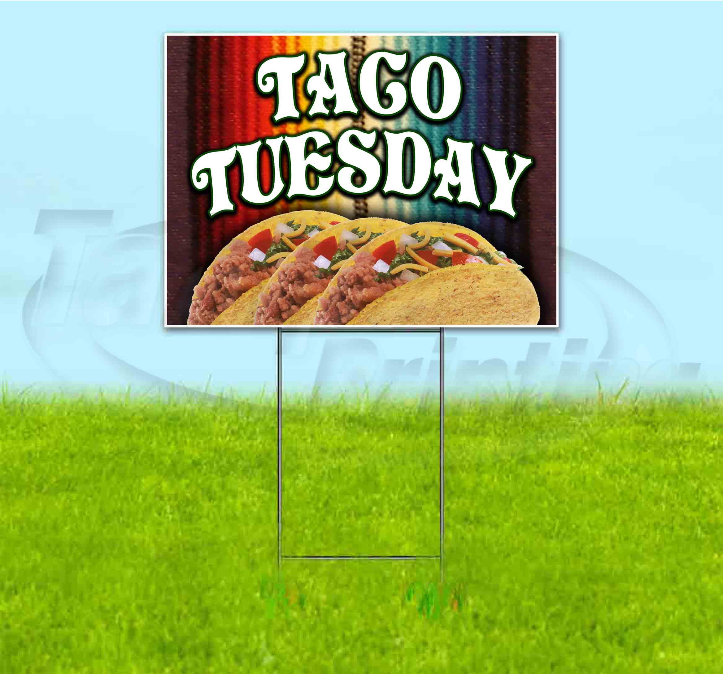 Taco Tuesday (18" x 24") Yard Sign, Includes Metal Step Stake - Walmart.com