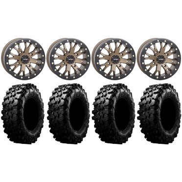 System 3 SB-7 15" Wheels Black (6+1) 32" Predator Tires Sportsman RZR ...
