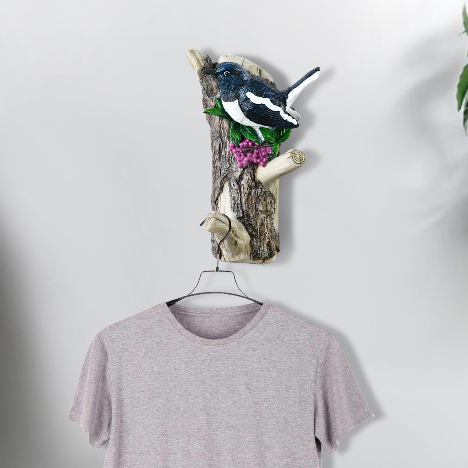 Decorative Rustic Birds On A Branch Hanger Robe Hanging Home Keys Wall ...