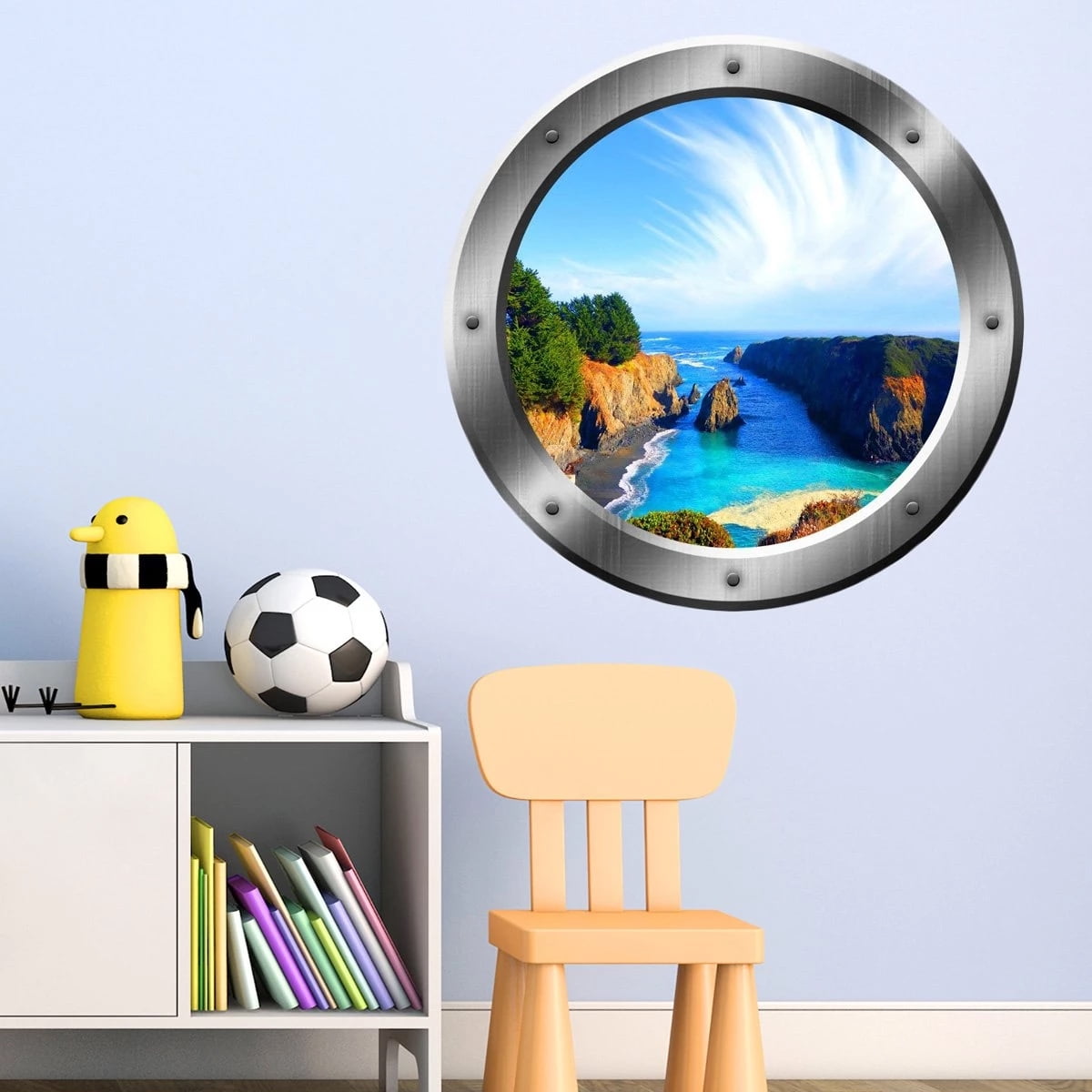 VWAQ Ocean View Porthole Wall Decal Nature Seaside Decor Sticker Peel ...