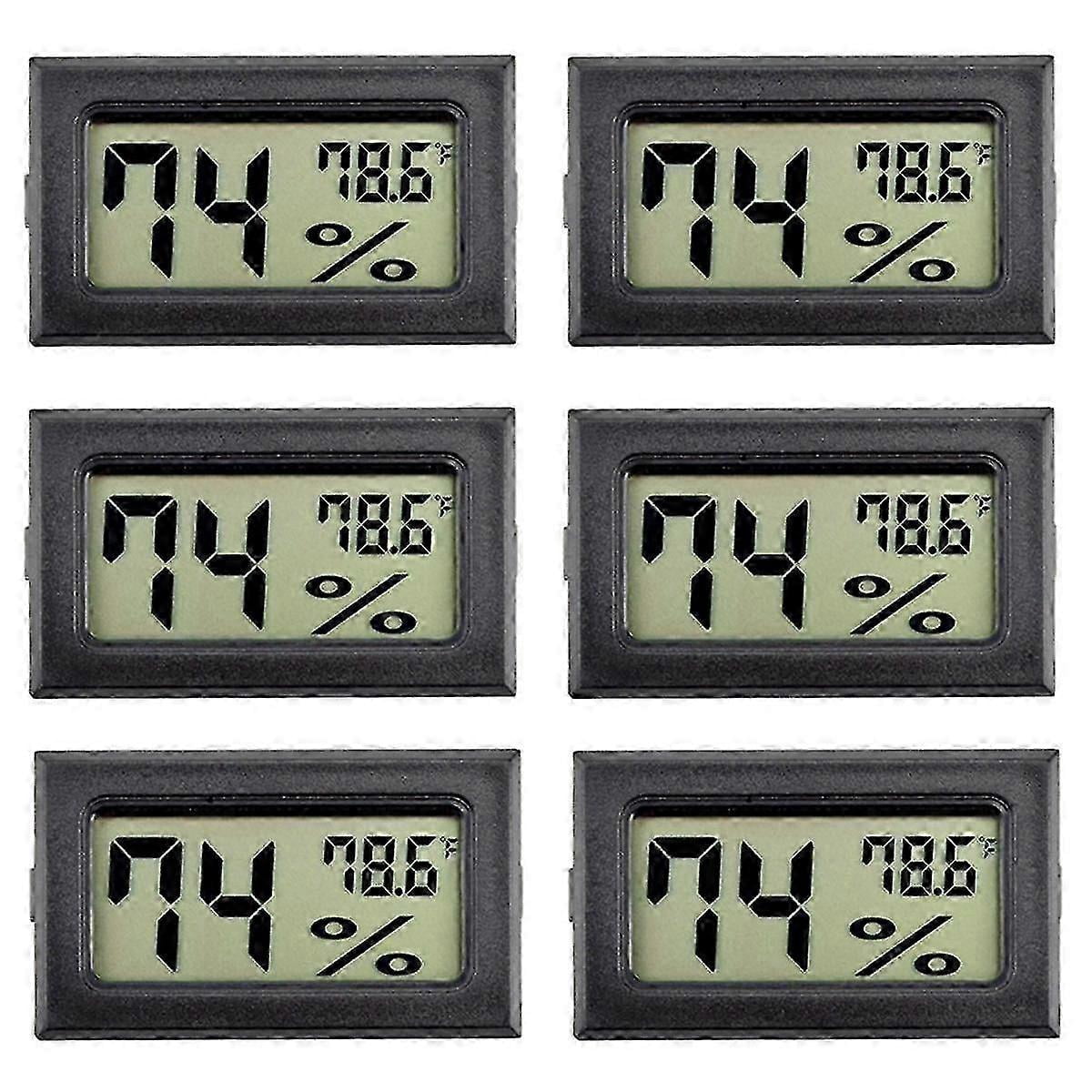 6-Pack Mini Hygrometer Indoor Humidity Meter with Digital Thermometers ...