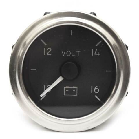 Faria Beede Boat Voltage Gauge VE0038A | 2 Inch 10-16V Black / Silver ...