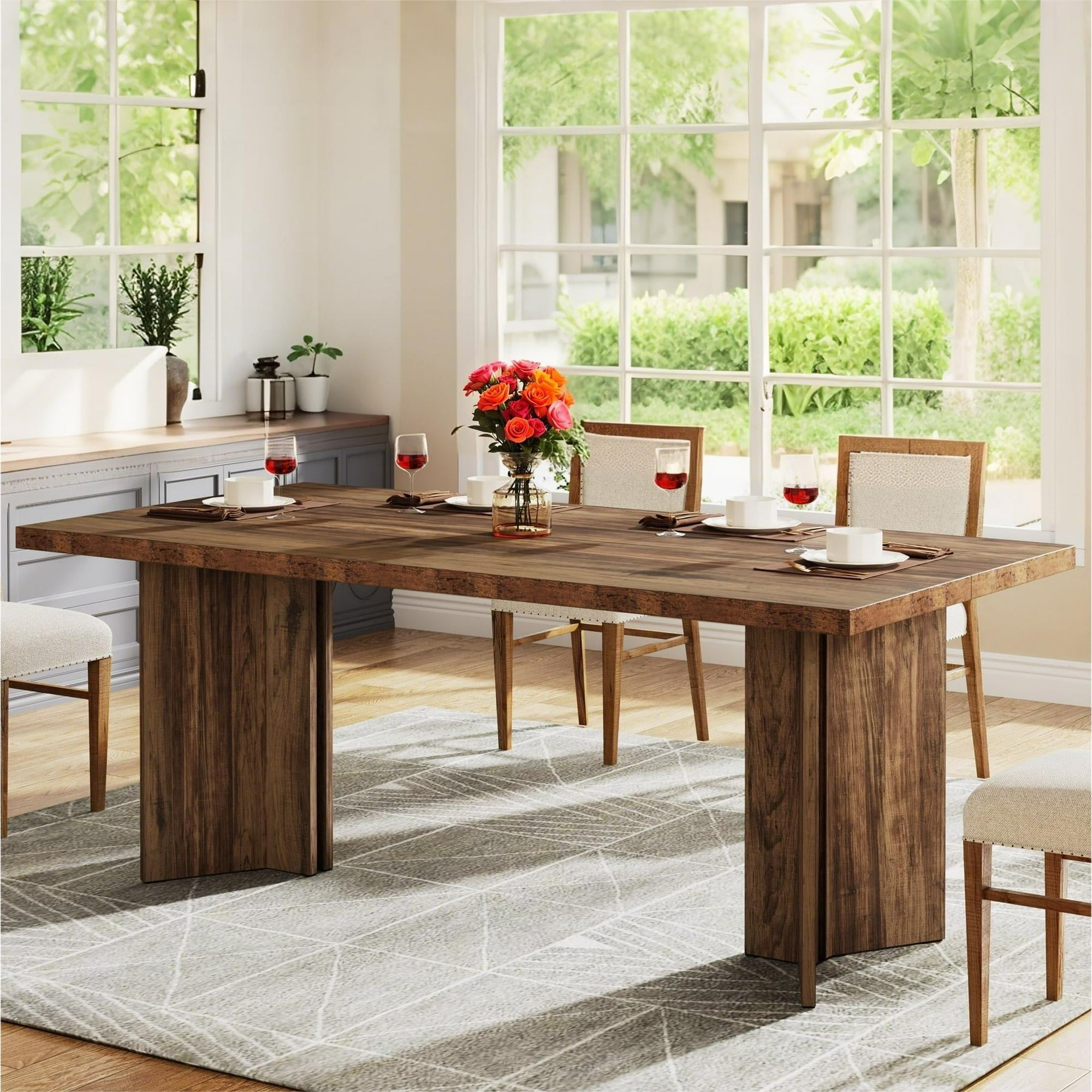 Click here for Fnova 63 Rectangular Modern Dining Table  Wooden M... prices