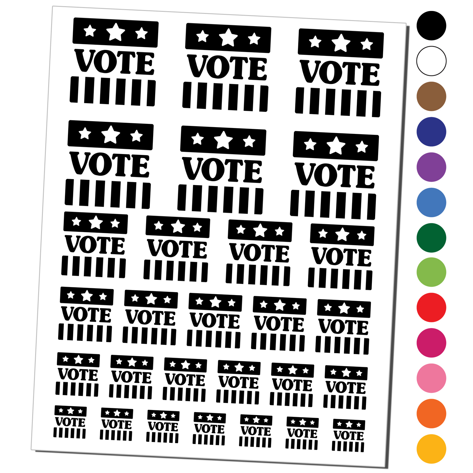 Vote Stars and Stripes Voting Patriotic Water Resistant Temporary ...