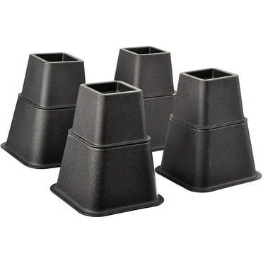CreativeWare Plastic, Adjustable Bed Riser System in Black, 8 Count ...