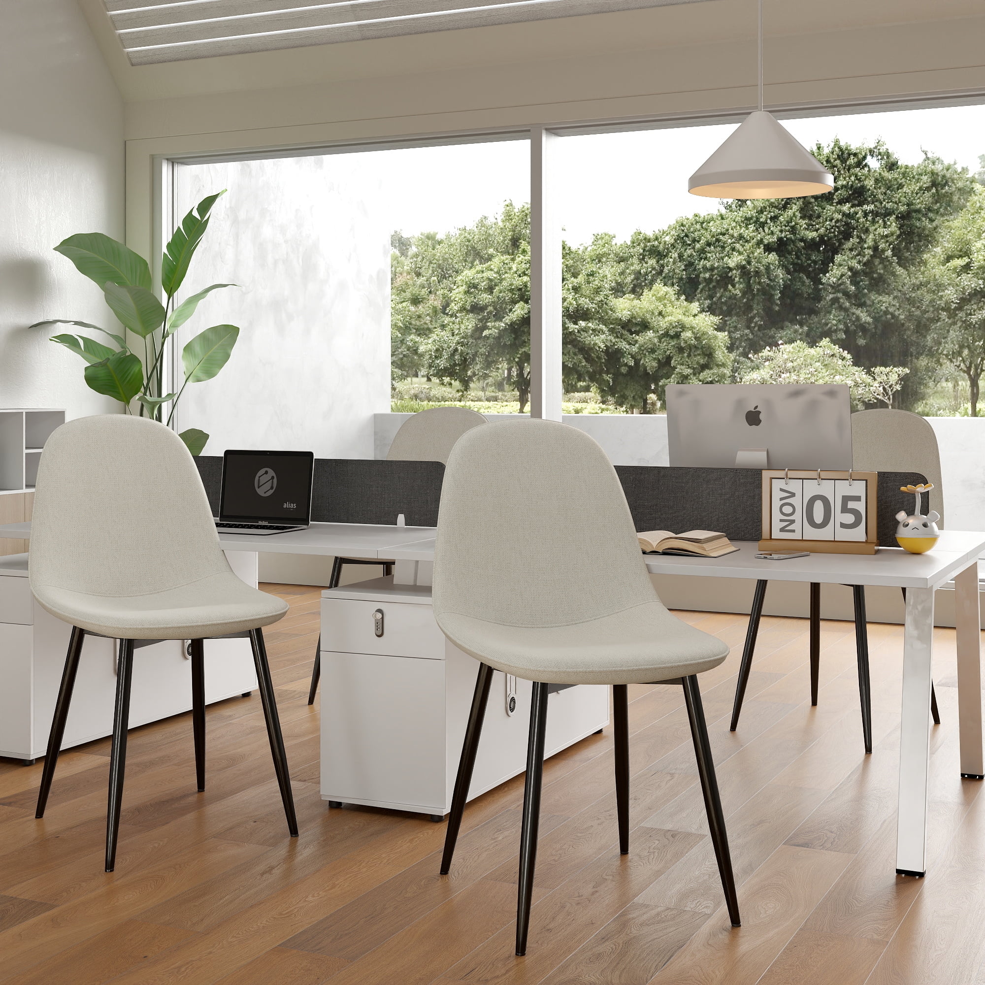 Click here for Homy Casa Set Of 4 Upholstered Office Side Chairs... prices