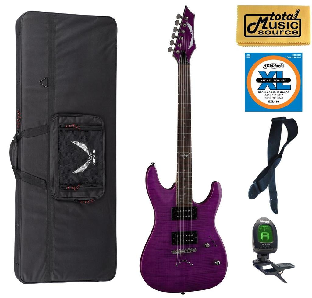 Dean Custom 350 Flame Maple Electric Guitar, Trans Power Purple, C350 ...