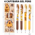Cute Pens and Highlighters Set 4Pcs Cute Capybara Pen 0.5mm Black Ink ...