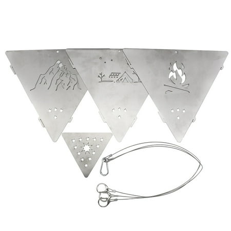 Mymisisa Outdoor Camping Hanging Triangle Stove Stainless Steel Wood ...