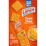 Lance Sandwich Crackers, ToastChee Cheddar, 20 Individually Wrapped ...
