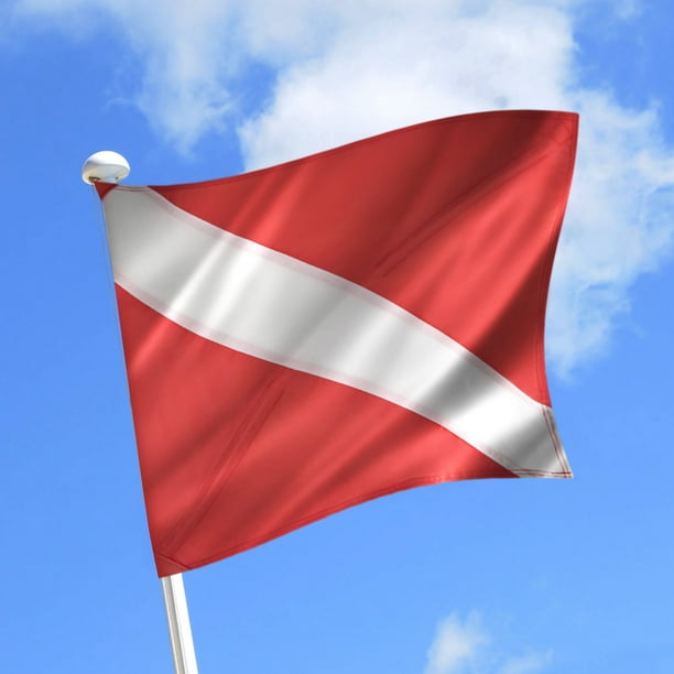 Dive Flag with Detachable Stiffening Pole - for Scuba Diving ...