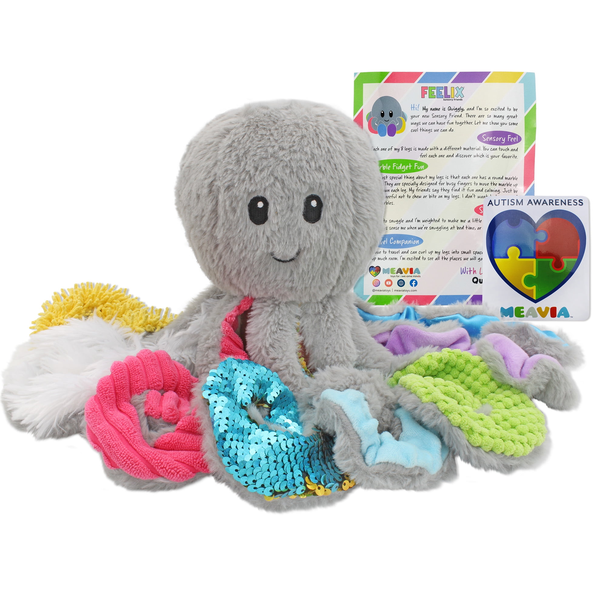 MEAVIA Weighted Sensory Octopus Toy, Weighted Fidget Plush for Autism ...