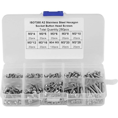 Lepai Flat Caps Nuts, 280pcs M3-4/5/6/8/10/12/16/20/25 Button Head Hex ...