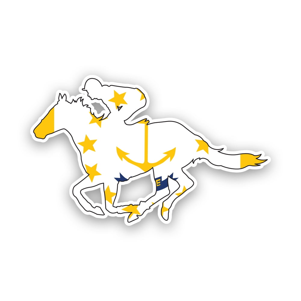 Rhode Island RI Horse Racing State Flag Sticker Decal - Self Adhesive ...