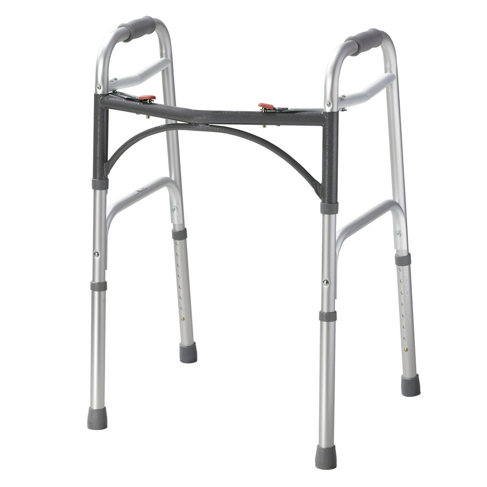 drive Deluxe Dual Release Folding Walker Adjustable Height, Aluminum ...
