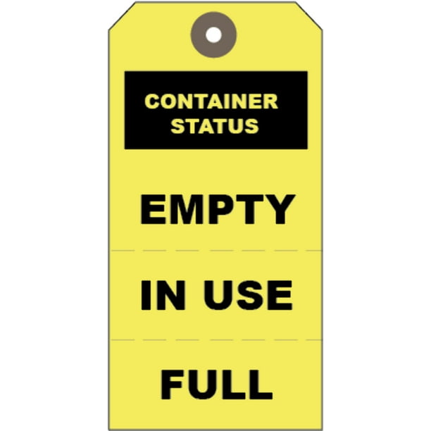 Container Status Full In Use Empty Cylinder tag (25/pack) - Walmart.com